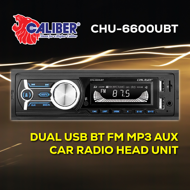 Caliber CHU-6600UBT - Dual USB Bluetooth FM Mp3 Aux Remote Control Car ...