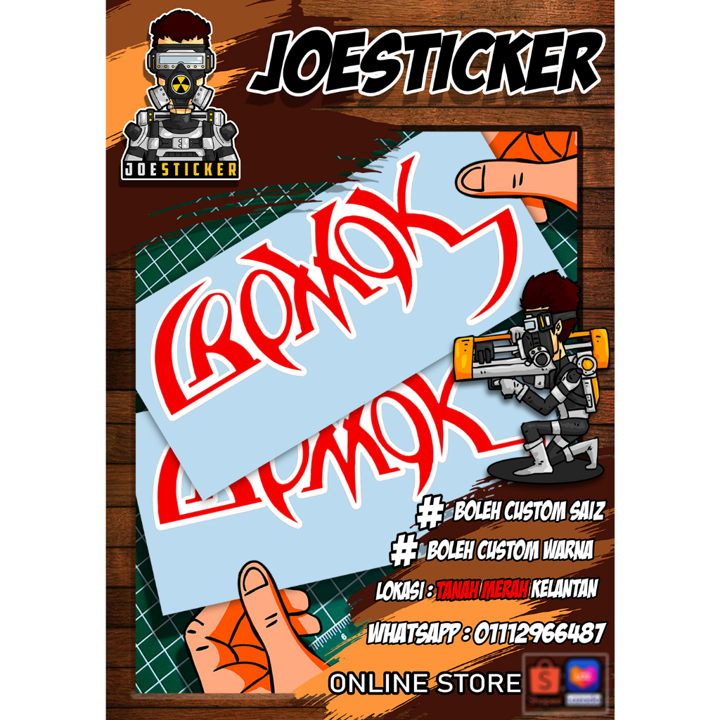 STICKER CROMOK. ADA PELBAGAI PILIHAN SAIZ. SANGAT SESUAI DITAMPAL PADA ...
