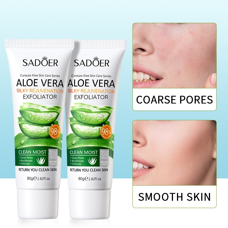 SADOER Aloe Vera Exfoliating Gel Peeling Dead Skin Remover 保湿靓肤芦荟去角质凝胶80g | Shopee Malaysia