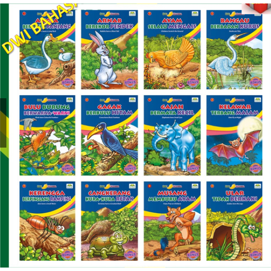 12 Buku dalam 1 Set KOLEKSI SIRI ANGGUR BUKU CERITA dwibahasa BAHASA ...