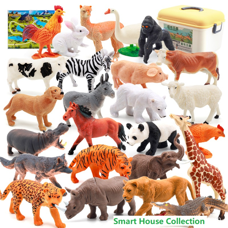 Rubber Animal Figure Toy for Kids Realistic Wild Animal Farm Animal ...