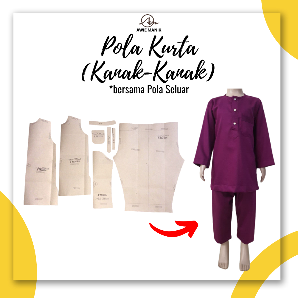 [KANAK-KANAK] POLA KURTA AWIE MANIK | Shopee Malaysia