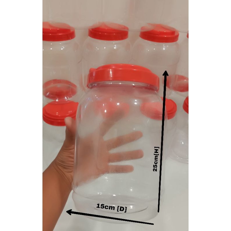 pet419 plastic container red cap ( balang kuih raya penutup merah ...