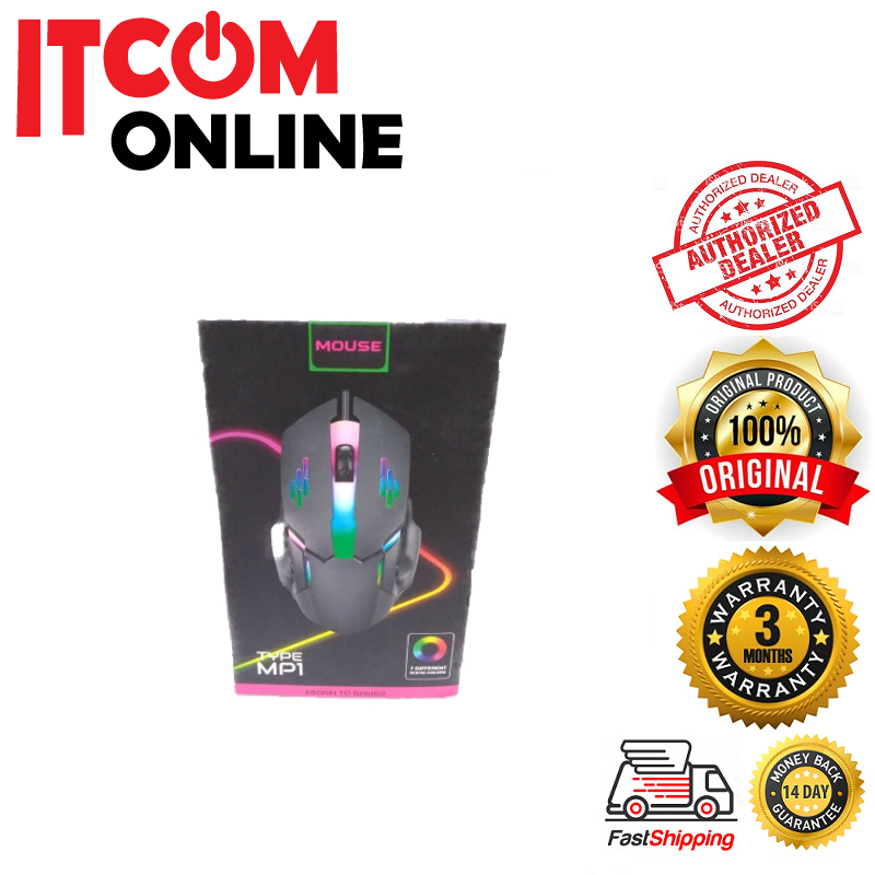 TYPE MP1 WITH RGB LIGHT OPTICAL GAMING WIRED MOUSE | Shopee Malaysia