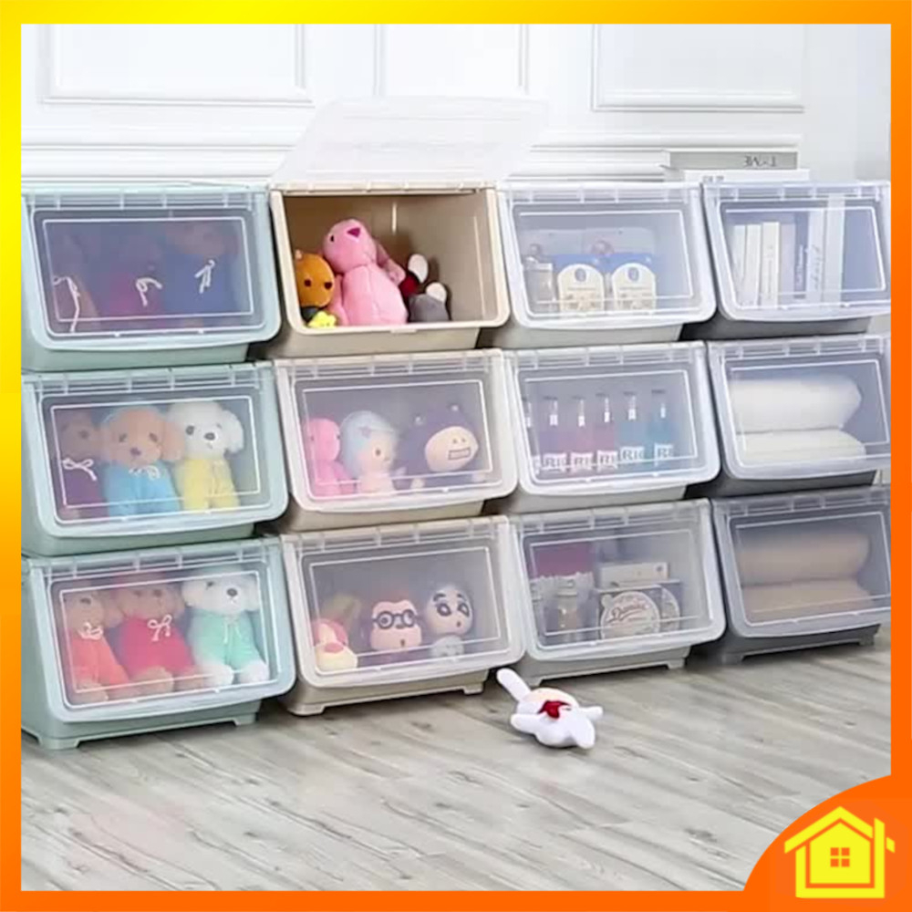 [OneHome] Stackable Storage Rack Box Plastic Organizer Container Wheel ...