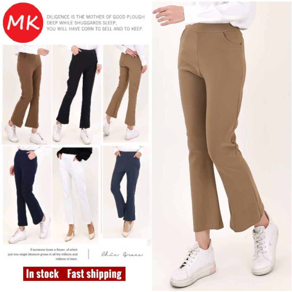 MK Plus Size Pants Women XL-8XL PLUS SIZE WOMEN HIGH WAIST BOOTCUT CASUAL PANTS Seluar Plus Size ...