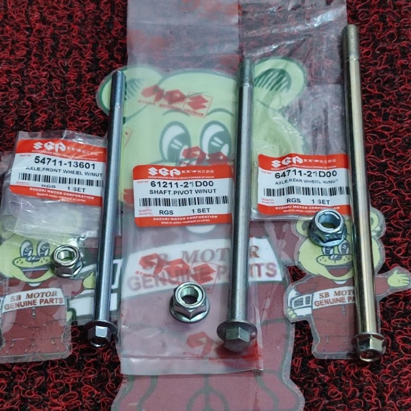 SUZUKI RG SPORT RGV FRONT REAR WHEEL SWING ARM SHAFT ORIGINAL THAI ...