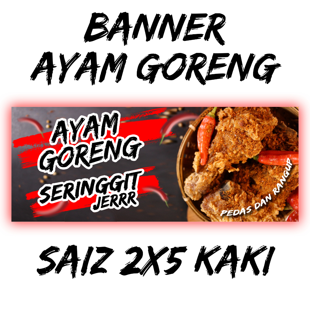 BANNER TARPAULIN AYAM GORENG SERINGGIT RM1 FRIED CHICKEN KALIS AIR ...