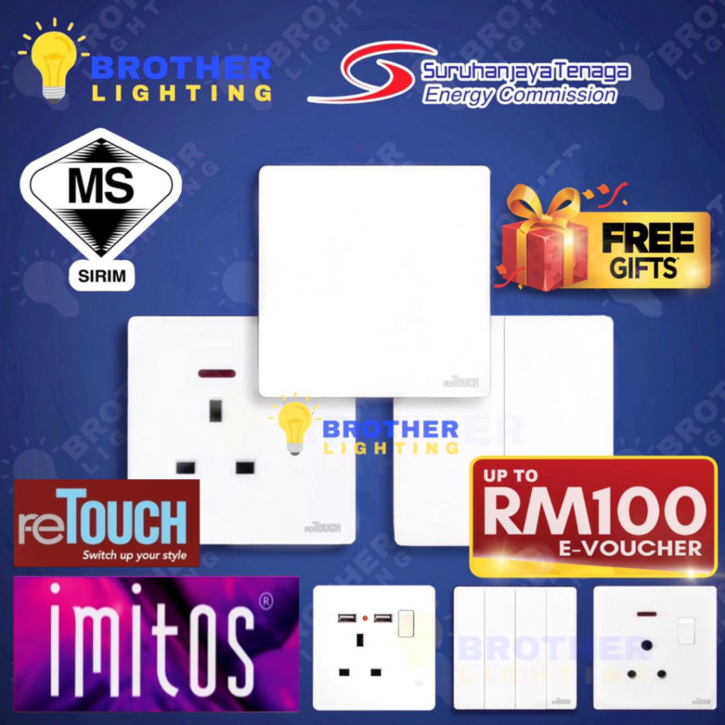 [SIRIM] White imitos BR Series / Retouch Ultra Rimless Switch Suis ...