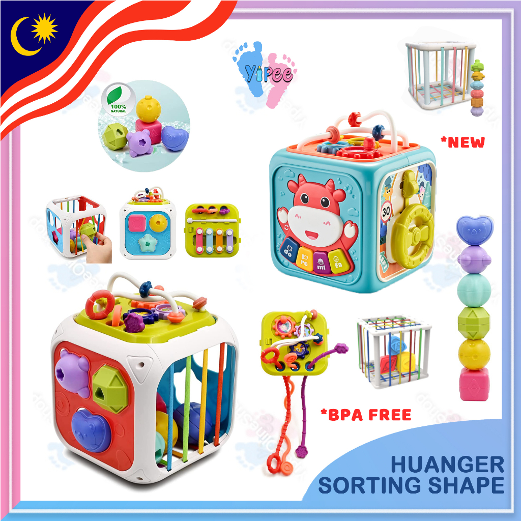 Baby Kids Rubik’s Sorter Cube Educational Shape Rainbow Toys Mainan ...