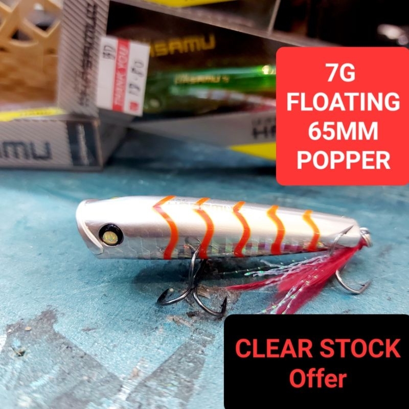 CLEARSTOCK POPPER HASAMU 7G 65MM FLOATING | Shopee Malaysia