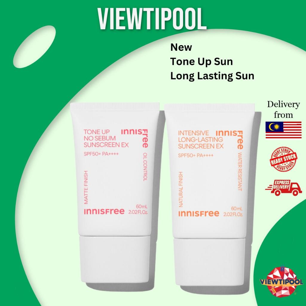 Innisfree 😎New😎 Tone Up No Sebum & Long Lasting Sunscreen SPF50+ PA++++ 50ml | Shopee Malaysia