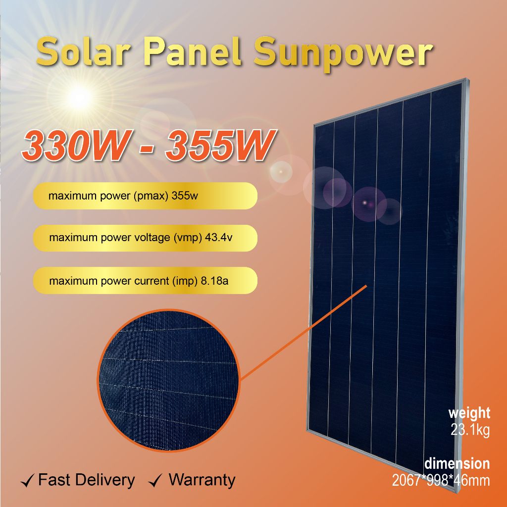 Solar Panel Sunpower 330W-355W (Grade B+) | Shopee Malaysia