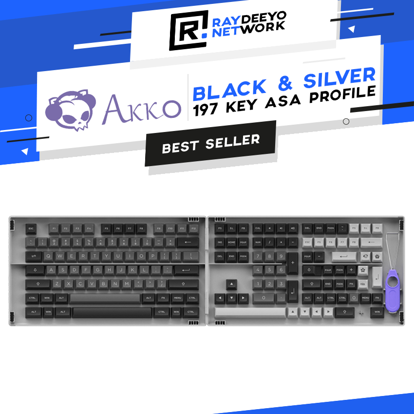 Akko Black & Silver Keycap Set [ASA Profile 197 keys] | Shopee Malaysia