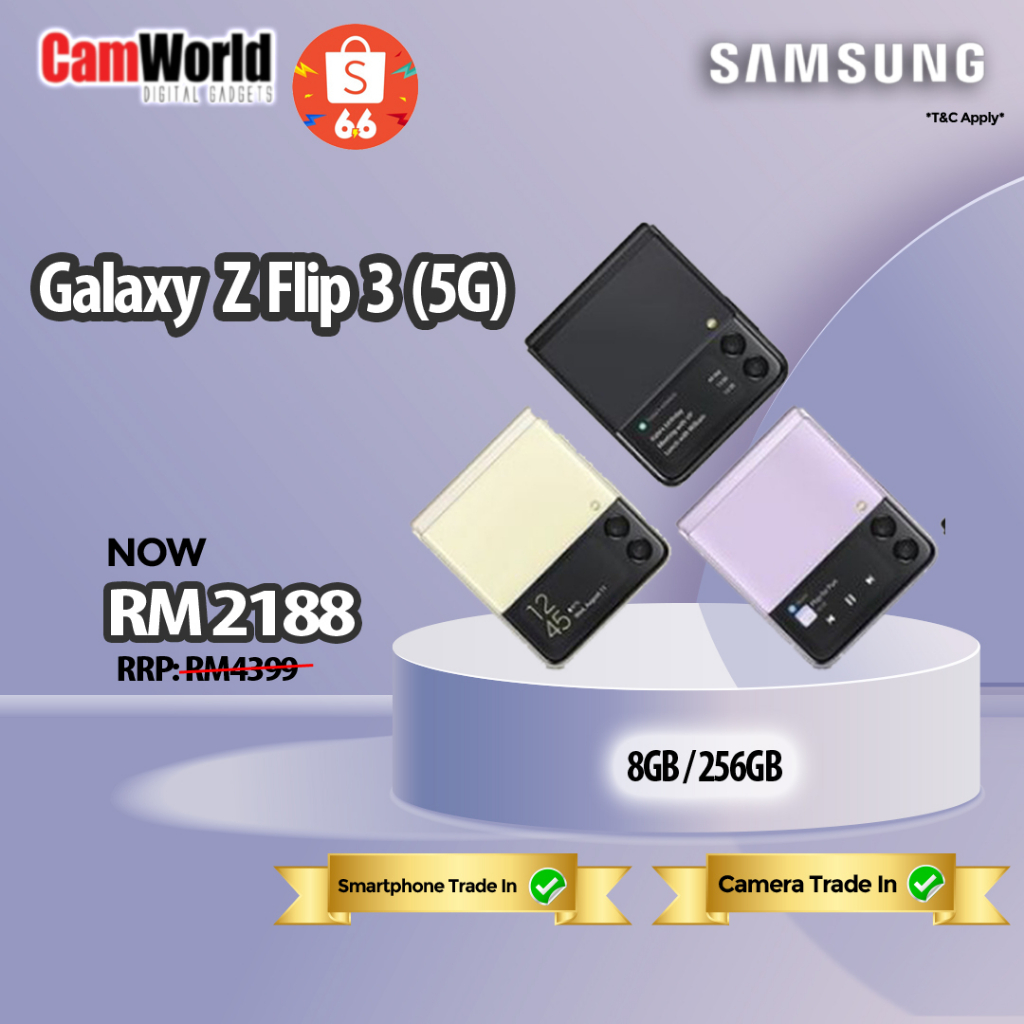 Samsung Galaxy Z Flip 3 5G / Flip3 ( 8GB + 256 GB ) Package | Shopee ...
