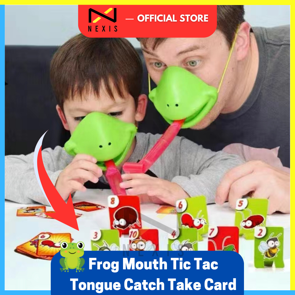 【Permainan Keluarga 】🔥🔥Frog Mouth Tic Tac Tongue Catch Take Card Game ...