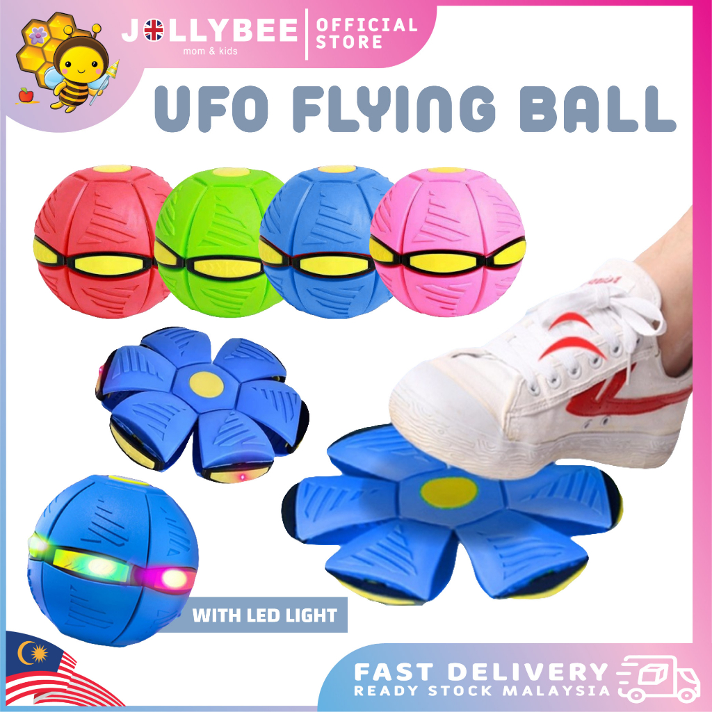 Jollybee Magic Flying Saucer Ball UFO Flat Throw Disc Ball with LED ...