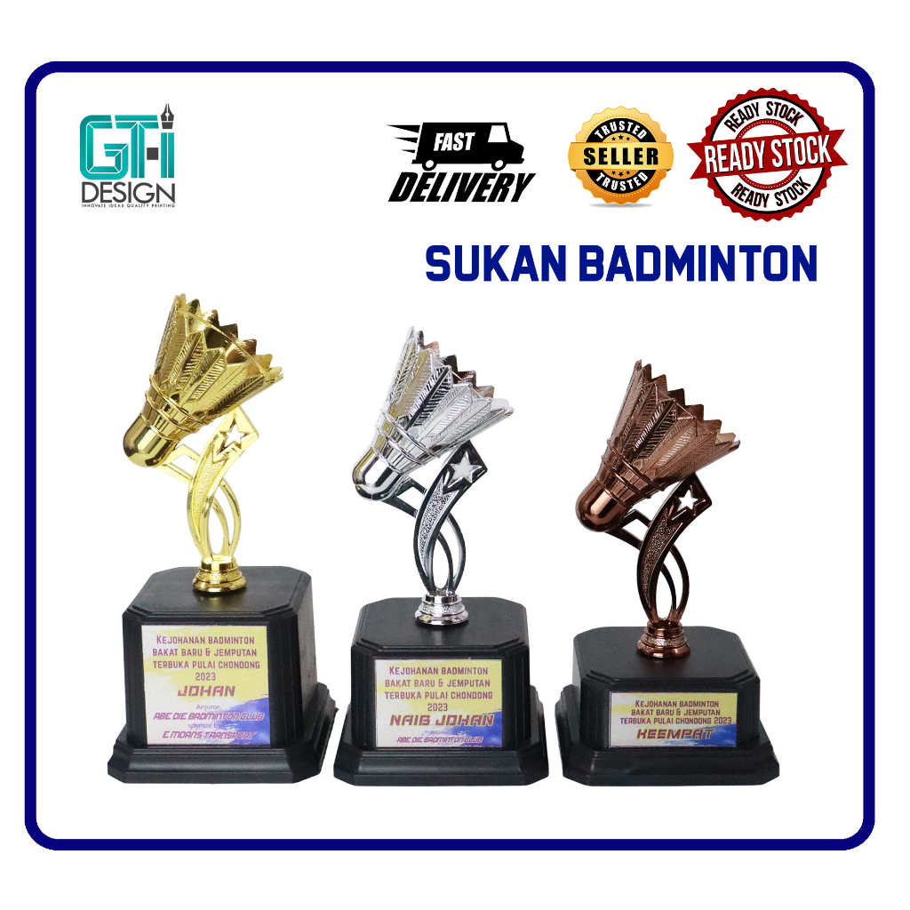 PIALA BADMINTON BUDGET / BUDGET BADMINTON TROPHY ( TAPAK BERAT & PRINT ...