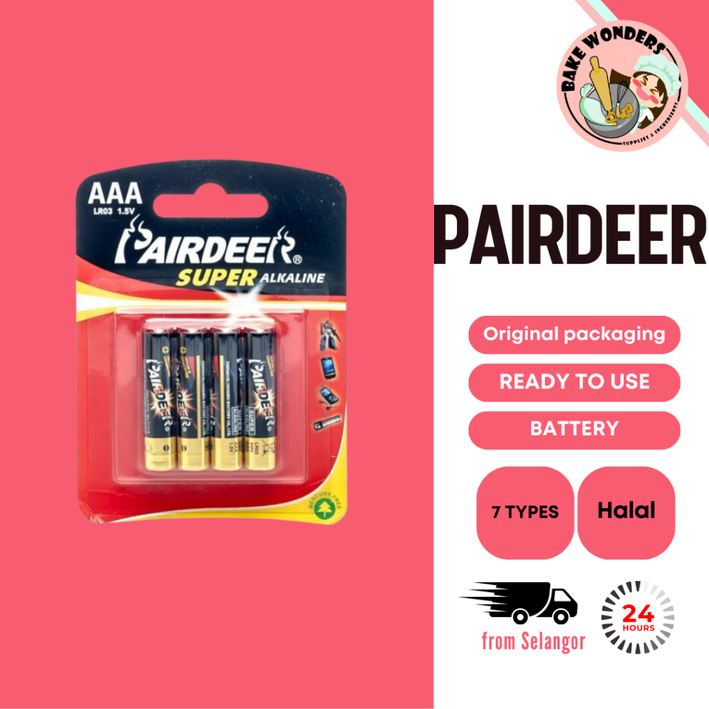 PAIRDEER Battery/Super Alkaline/Super Heavy Duty/Premium Alkaline / AA ...