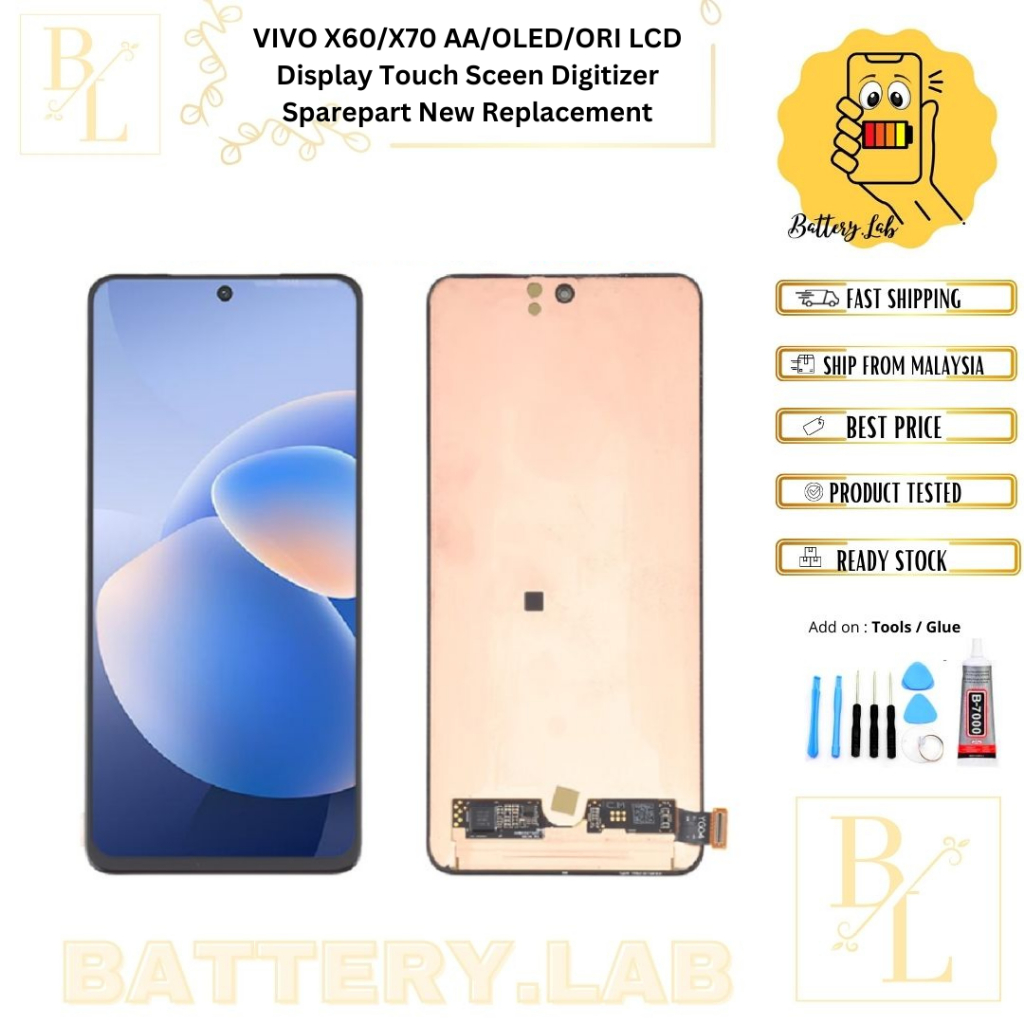 VIVO X60/X70 AA/OLED/ORI LCD Display Touch Sceen Digitizer Sparepart New Replacement | Shopee ...