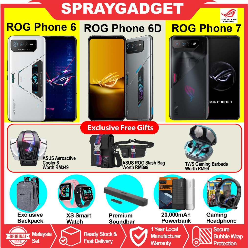 [ MY SET] ASUS ROG Phone 6 (16+512GB l 12+256GB) / ASUS ROG Phone 7 🎁 ...
