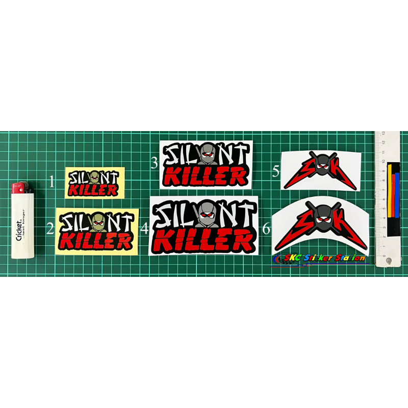 Silent Killer / Silent Killer Logo Sticker Cutting Overlapping ...