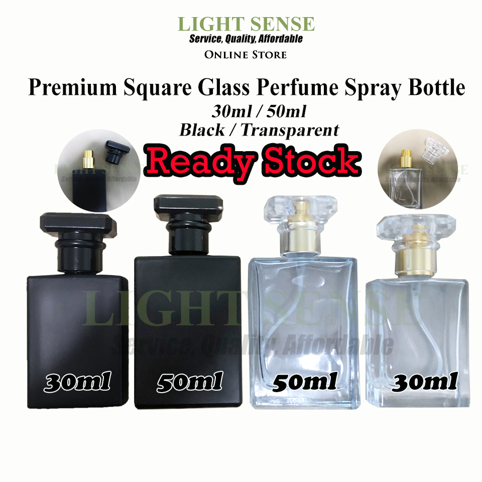 30ml 50ml Premium Square Glass Perfume Spray Bottle / Botol Sembur ...