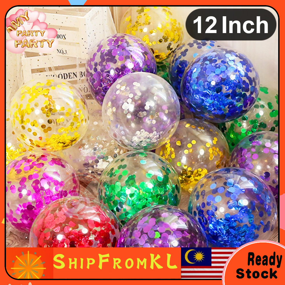 1pcs12 inch Colorful Confetti Sequin Balloons Metal Balloons Festive ...