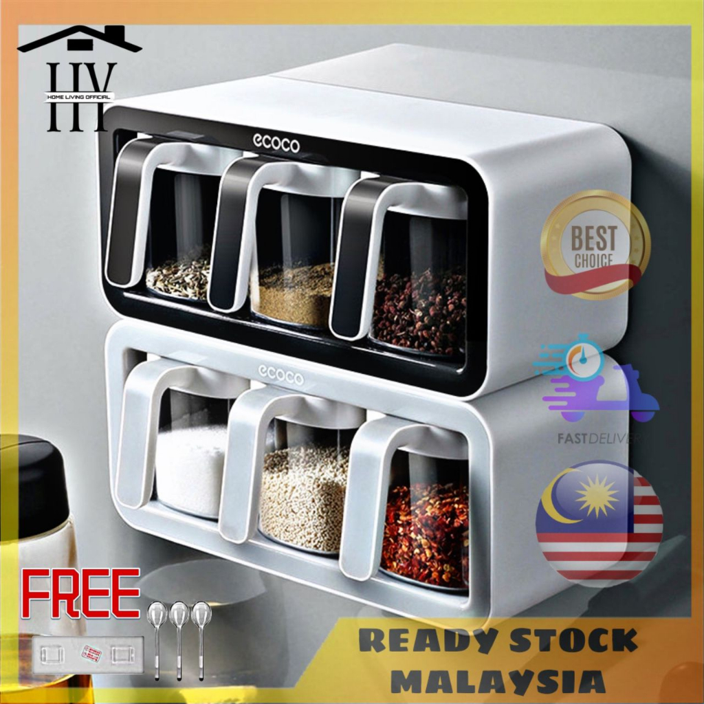 𝐎𝐅𝐅𝐄𝐑🔥 High Quality Punch-free Wall Mount Spice Storage Container ...