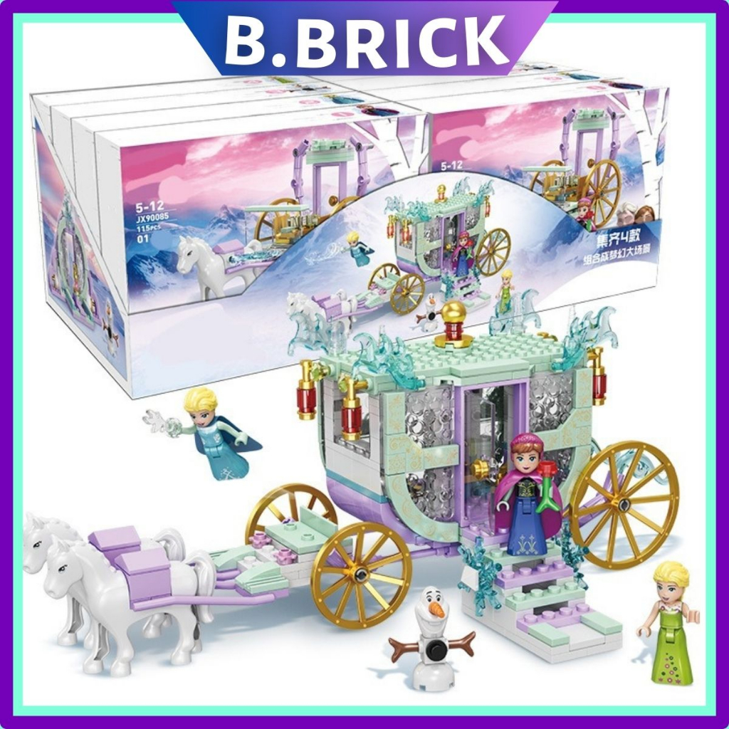 Disney 4 In 1 Frozen Building Blocks Ice Castle Princess Carriage Elsa ...