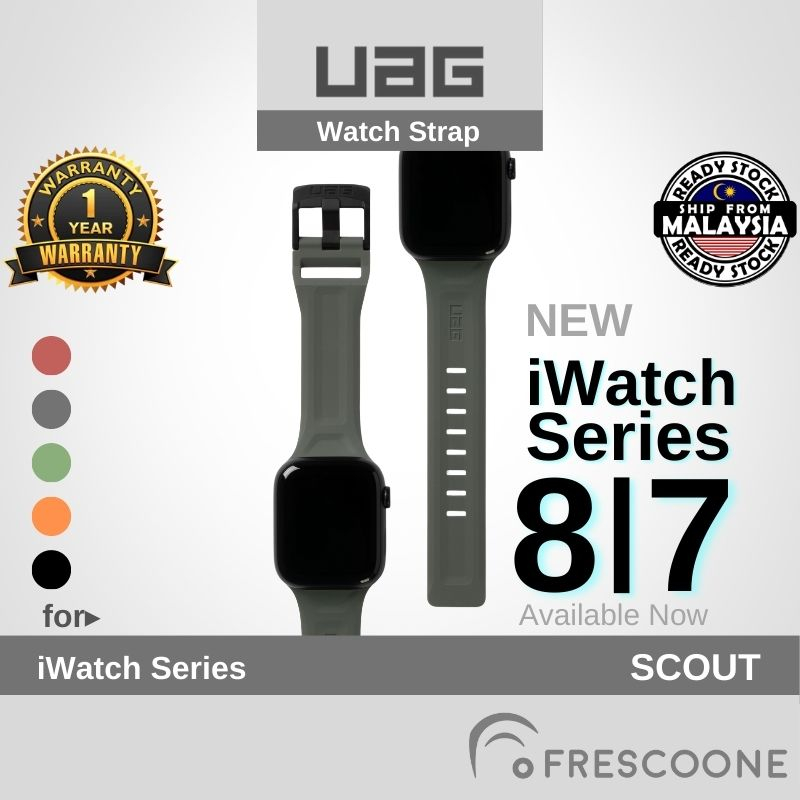 UAG SCOUT Silicone Strap Replacement Watch Band for iWatch S8 S7 Series 8 7 6 5 4 3 2 1 SE / 42 ...