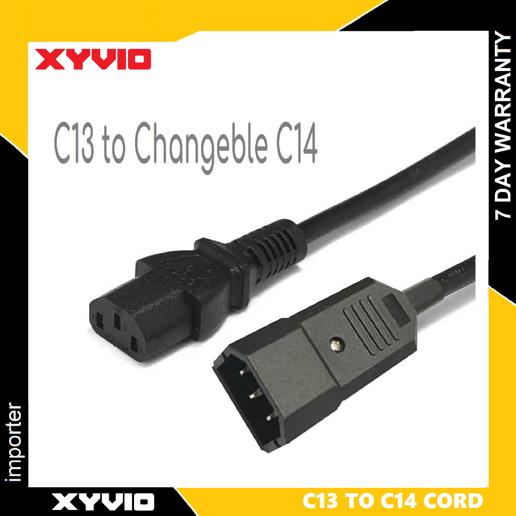 Power Cord Extension C13 Male to Changeable C14 Female Converter Cable ...