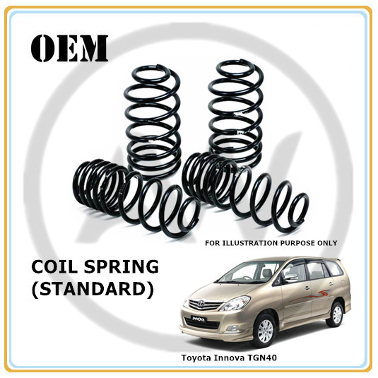 Toyota Innova TGN40 2004-2015 Front Rear Standard Coil Spring [1 Set (2 ...