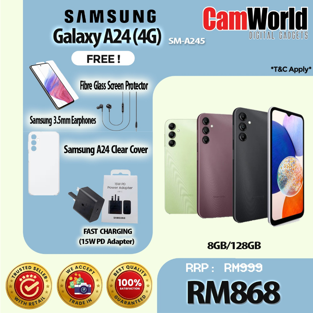 Samsung Galaxy A24 4G ( SM-A245 ) ( 8GB +128GB ) Package | Shopee Malaysia