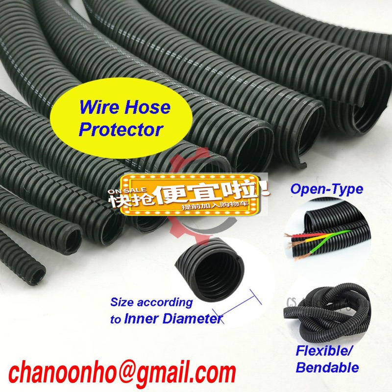 1m x Car Wire Hose Flexible Tubing Cable Split Loom Lorry Motor Protect ...