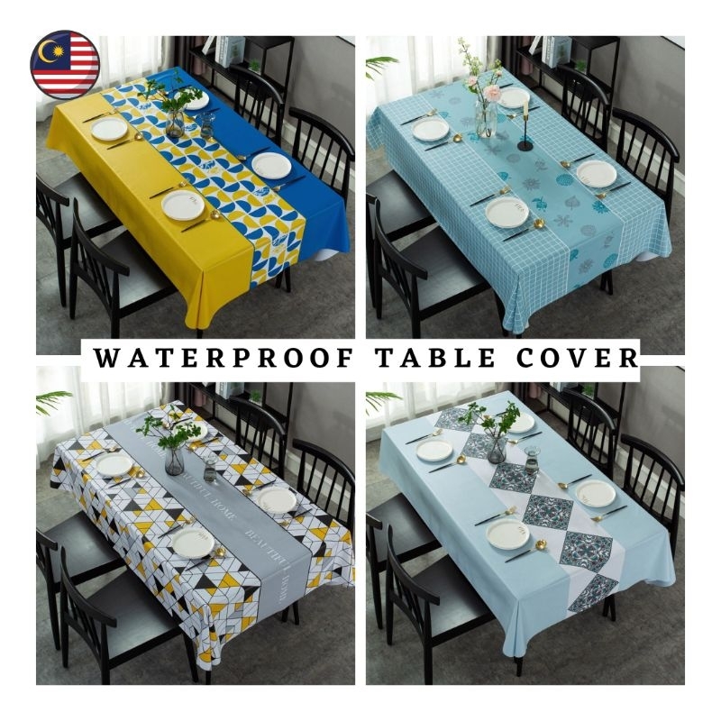 RAYA PVC Tablecloth waterproof alas meja makan readystock Malaysia ...