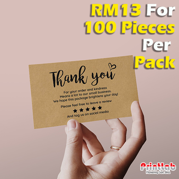 100pcs Kad Terima Kasih Kad Hadiah Kad Perniagaan Kad Kraf Thank You ...