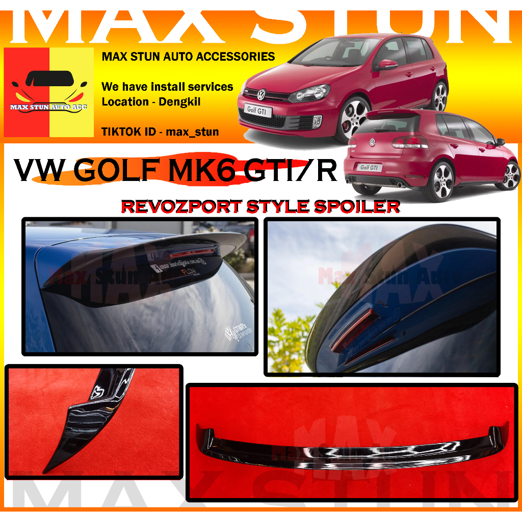VOLKSWAGEN GOLF MK6 GTI R REVOZPORT SPOILER REAR TRUNK SPOILER ...