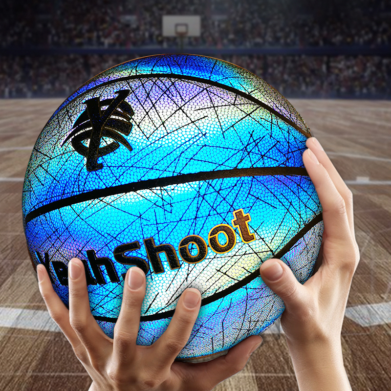 Holographic Glowing Reflective Basketball, Luminous Flashing Basketball ...