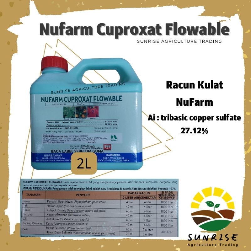 2L Nufarm Cuproxat Flowable tribasic copper sulphate racun kulat kacang ...