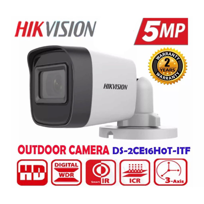 HIKVISION CCTV 5MP DS-2CE16H0T-ITF 5MP Fixed Mini Bullet Camera (2.8MM ...