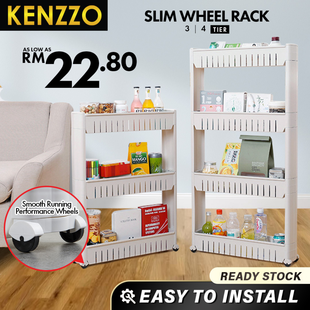 KENZZO : Space Savers-3 Tier/4 Tier Slim Wheel Kitchen/ Trolley ...