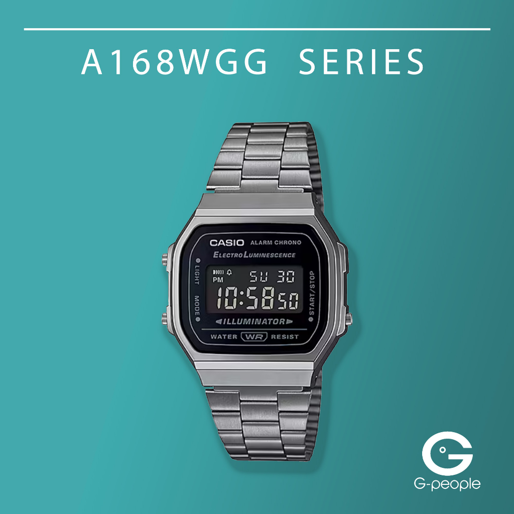 CASIO VINTAGE A168WGG-1B / A168WGG DIGITAL WATCH 100% ORIGINAL | Shopee Malaysia