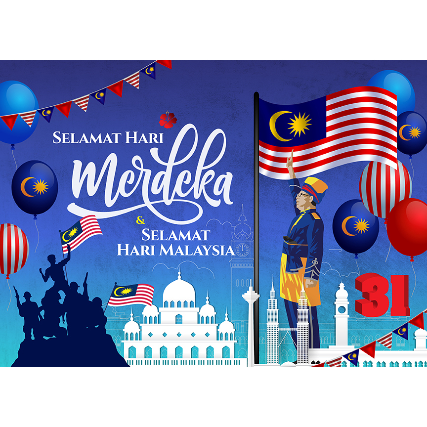 Banner Decoration / Backdrop - Merdeka / Malaysia Day | Shopee Malaysia