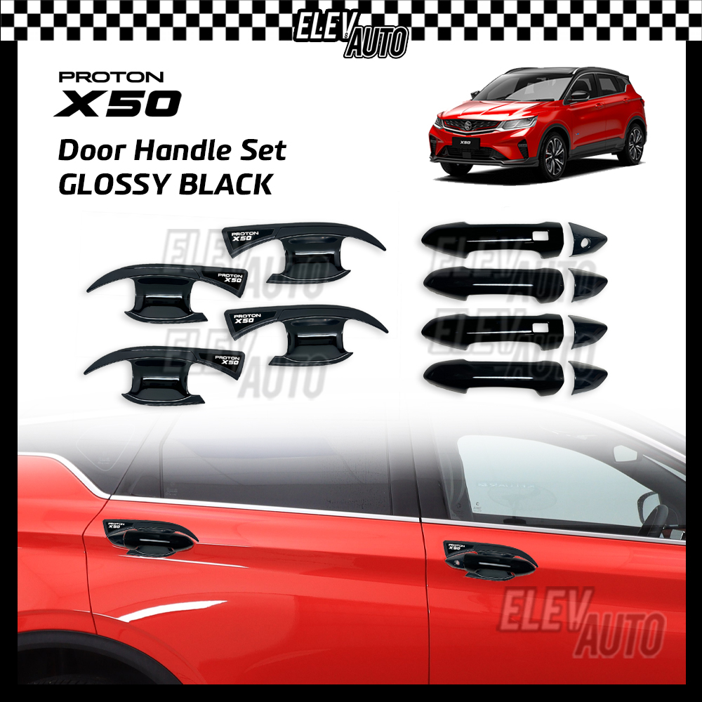 Proton X50 GLOSSY BLACK Door Handle Bowl Set Piano Trim Bodykit ...