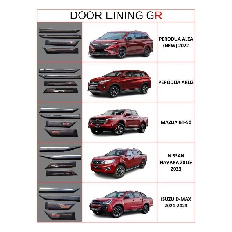 Perodua Alza 2022/veloz door moulding door lining GR model | Shopee ...