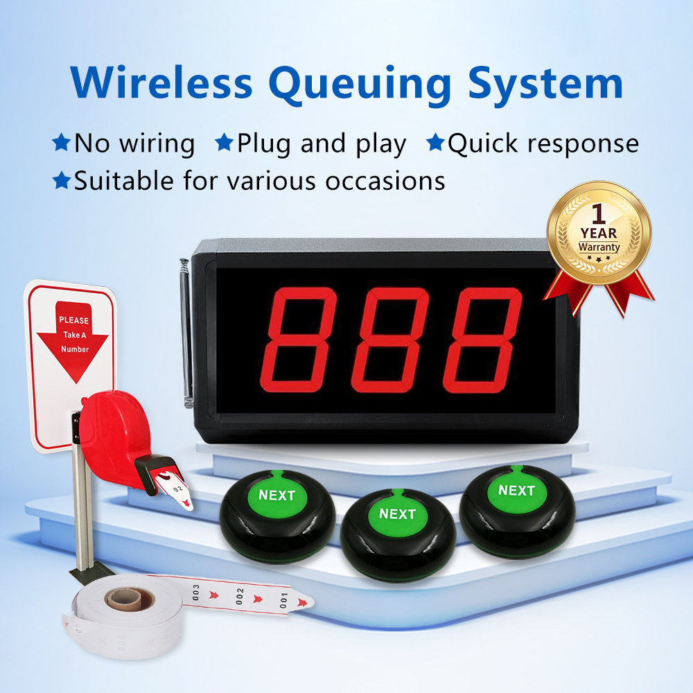 Que Number System aloud Calling System 3-Digit Calling Management Wireless Call Queue System for ...