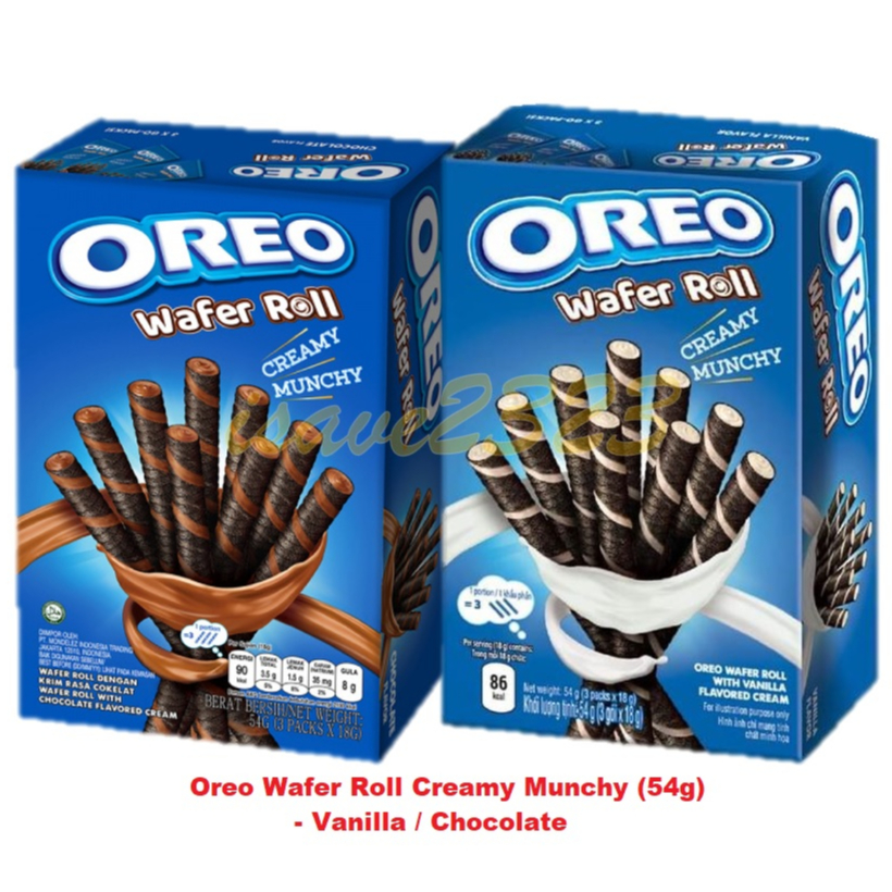 Oreo Wafer Roll Creamy Munchy (54g) - Vanilla / Chocolate | Shopee Malaysia