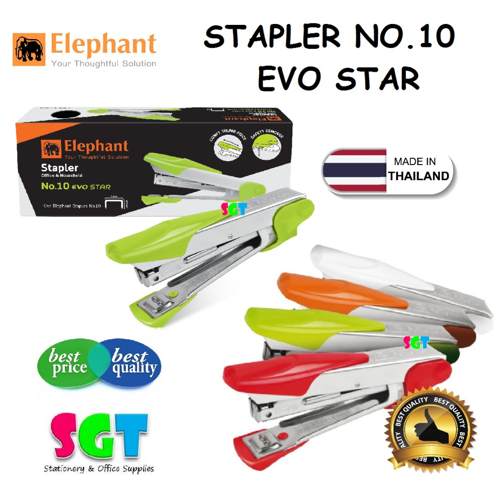 ELEPHANT Stapler No.10 Evo Star (Random Colour) | Shopee Malaysia