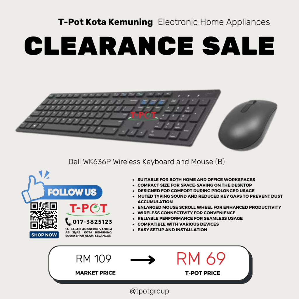 [Open Box Unit] Dell WK636P Wireless Keyboard and Mouse (B) | Shopee ...